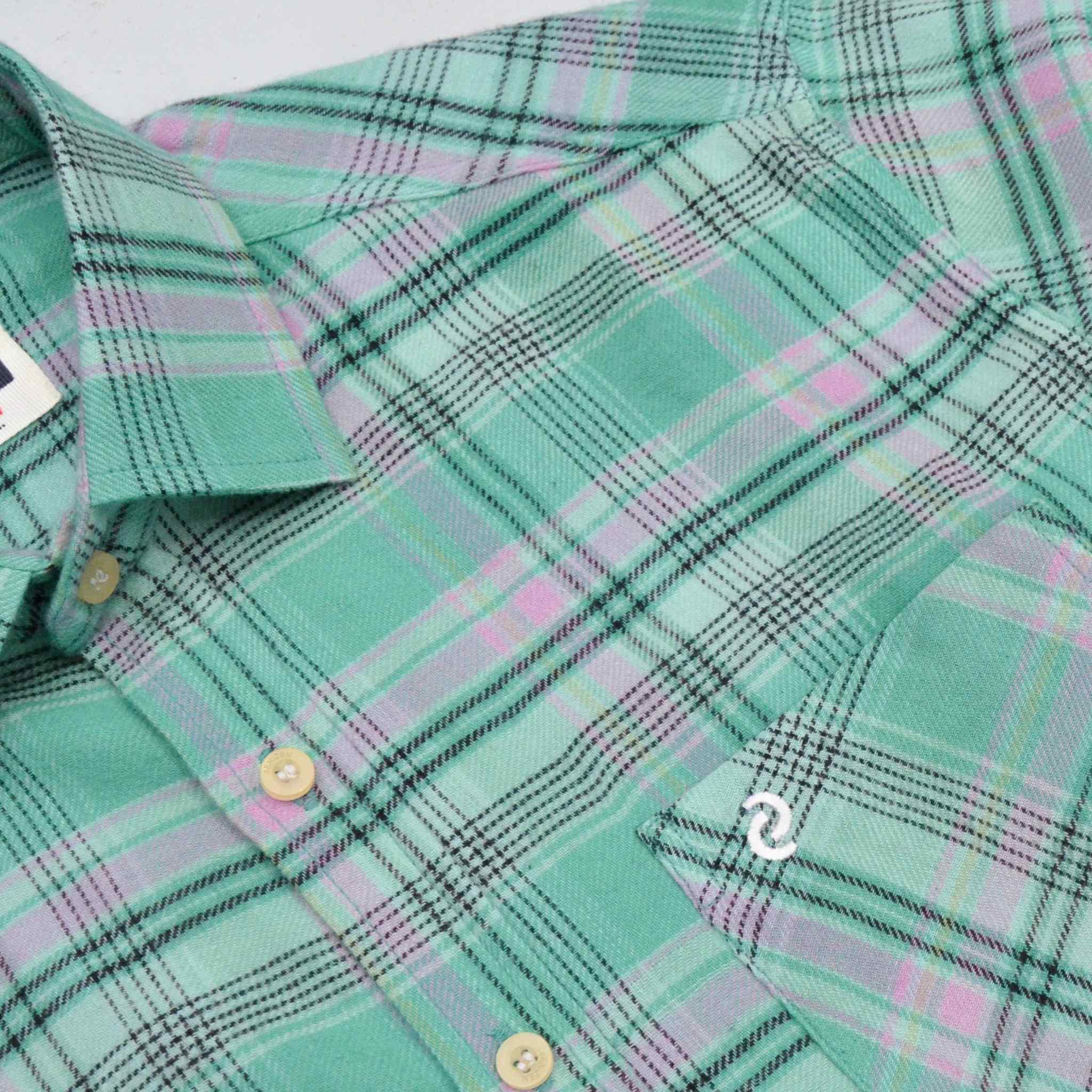 Falalen Sea Green Check Shirt for Men – IndusRobe