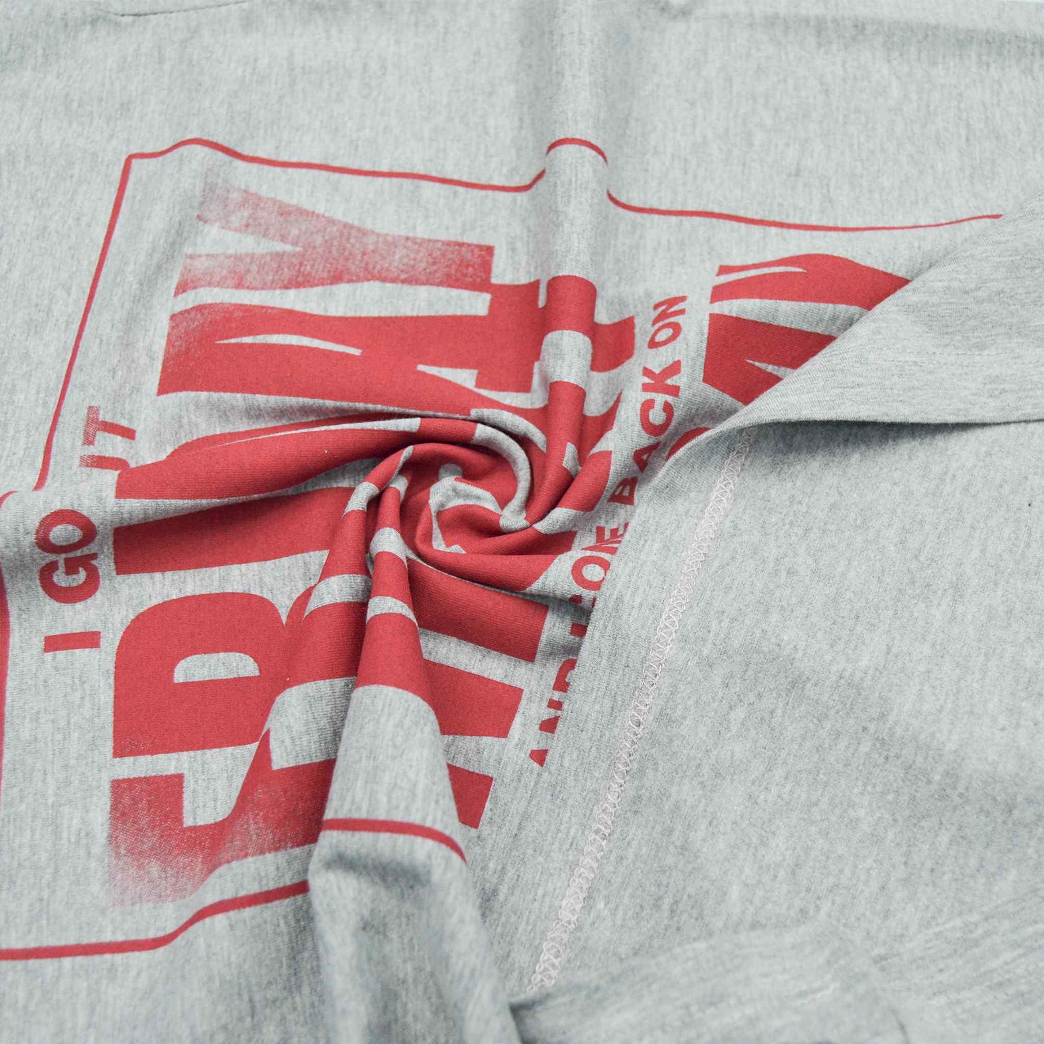 Shop Light Grey with Red Print T-Shirt for Men – IndusRobe